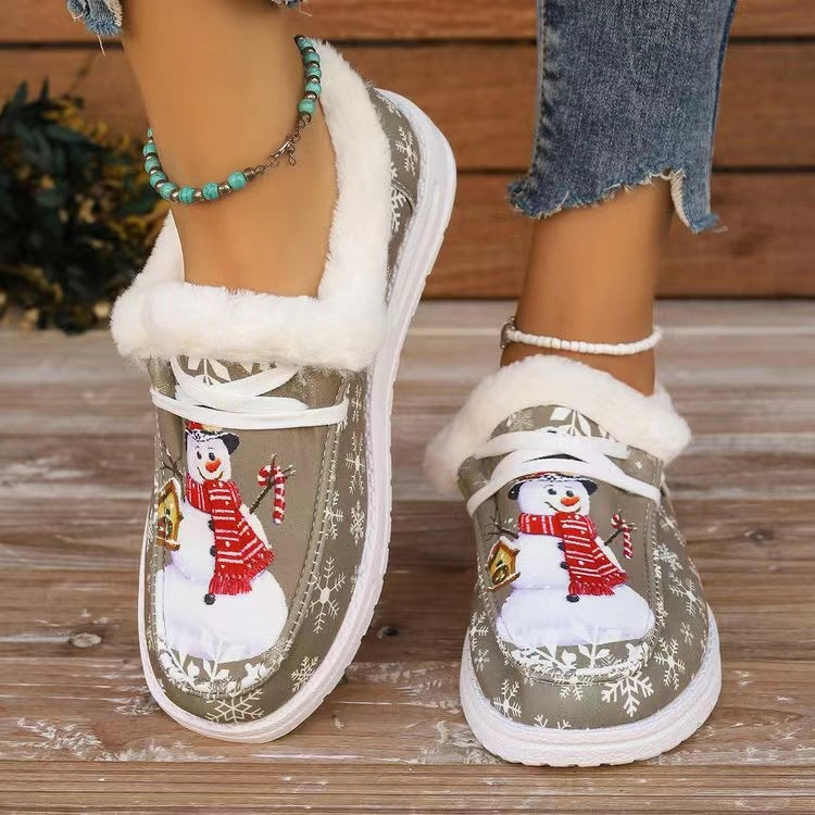 Snowman Print Round Toe Slip-Ons – Charming Charlie