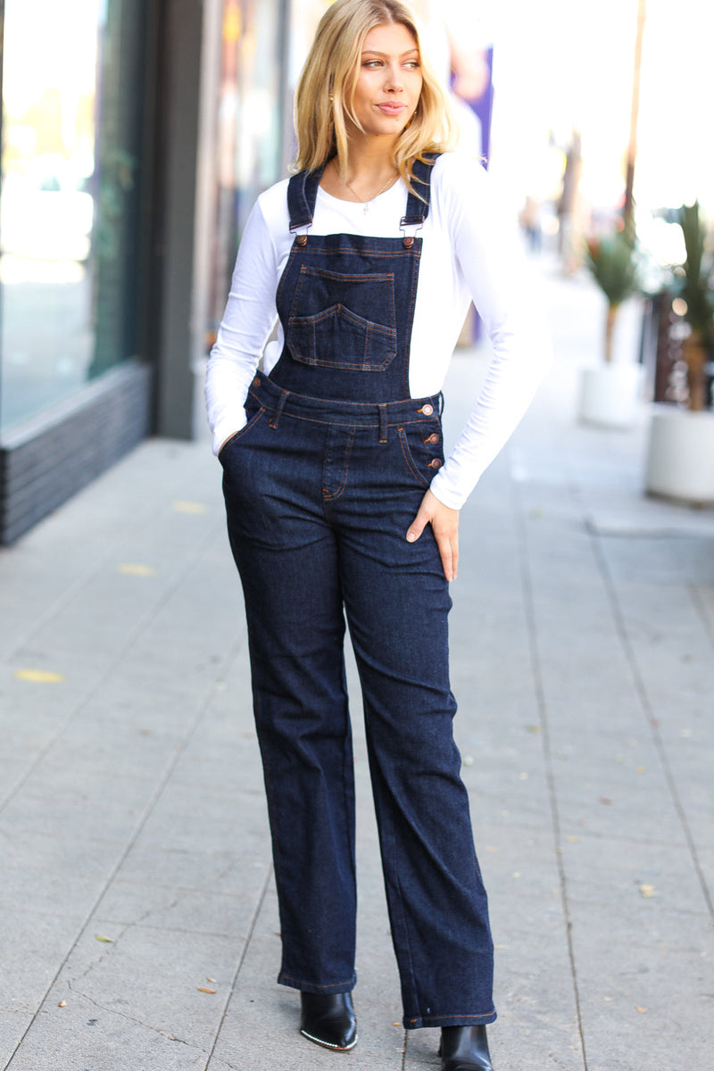 Judy Blue Dark Denim High Waist Wide Leg Overalls – Charming Charlie
