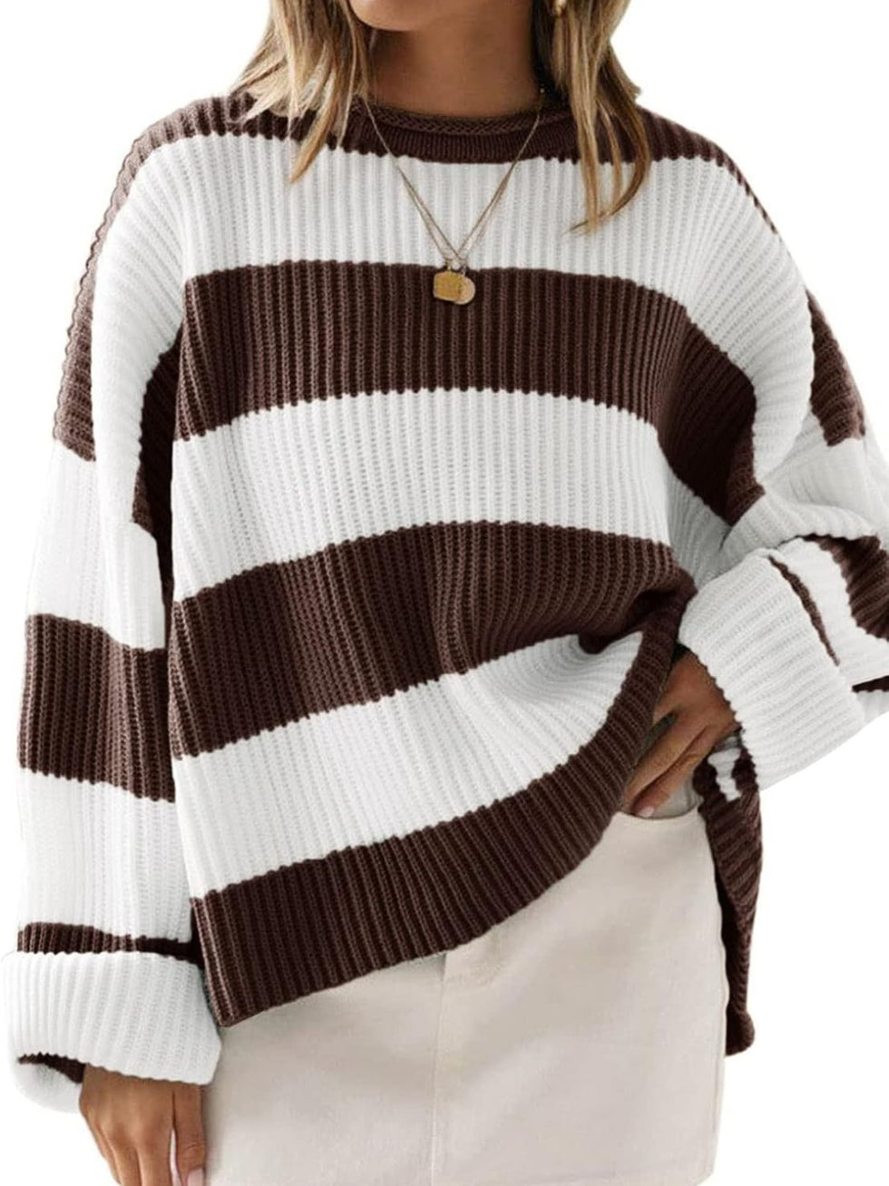 Round Neck Long Sleeve Sweater – Charming Charlie