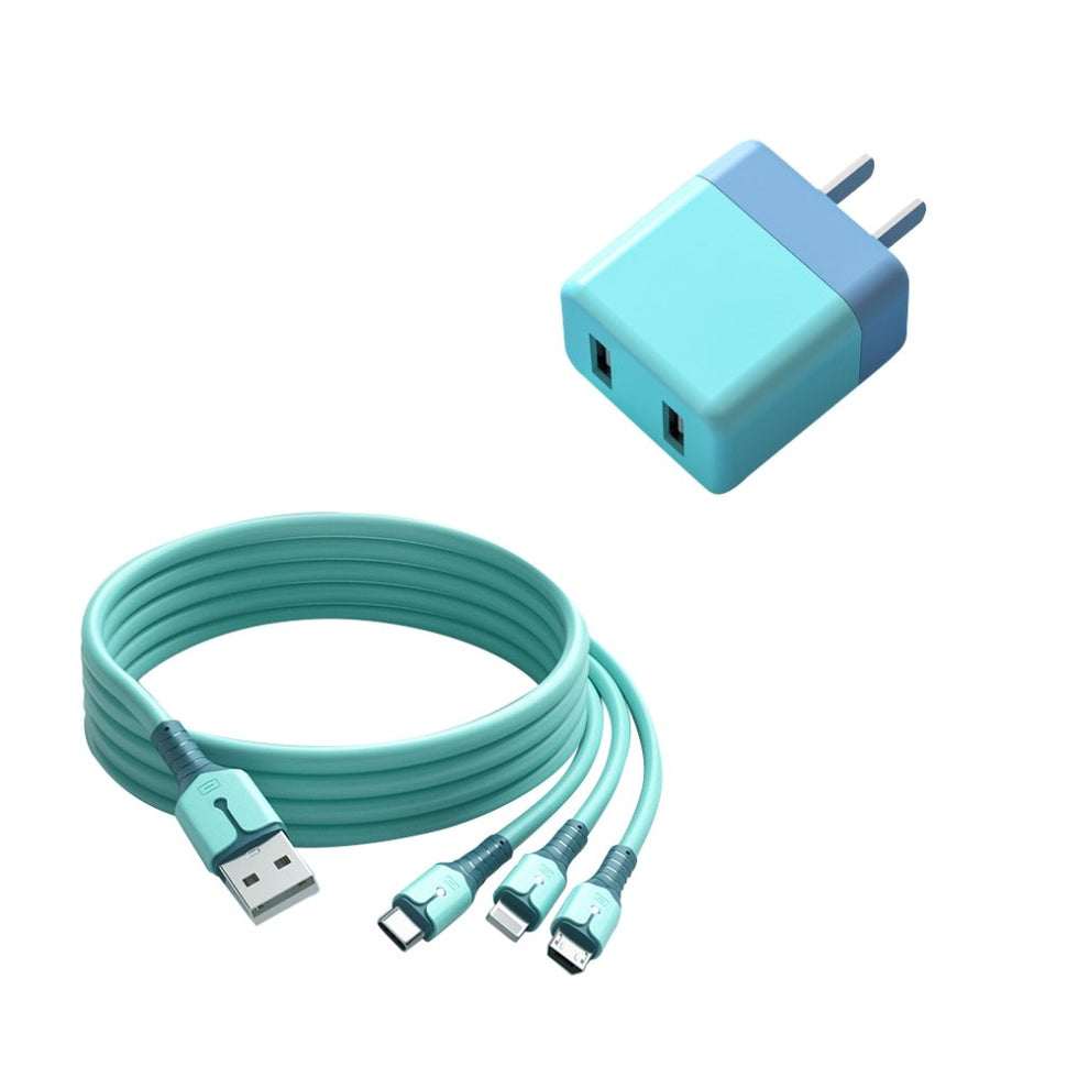 1-Meter Turbo Fast-Charging Charger with 3-Port Cord - Lightning, Type ...