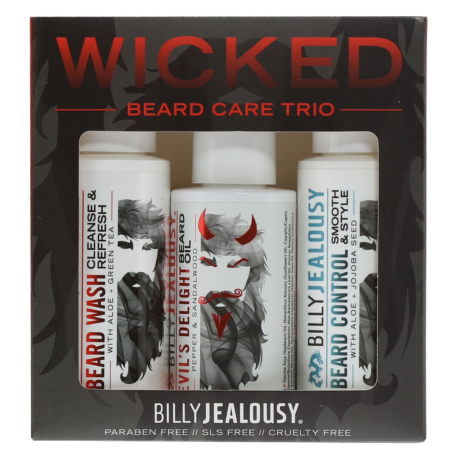 BILLY JEALOUSY WICKED TRIO KIT-BEARD WASH/BEARD CONTROL/DEVIL DELIGHT – Charming Charlie
