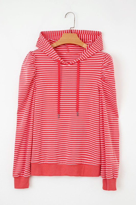 Stripe Puff Long Sleeve Hoodie – Charming Charlie