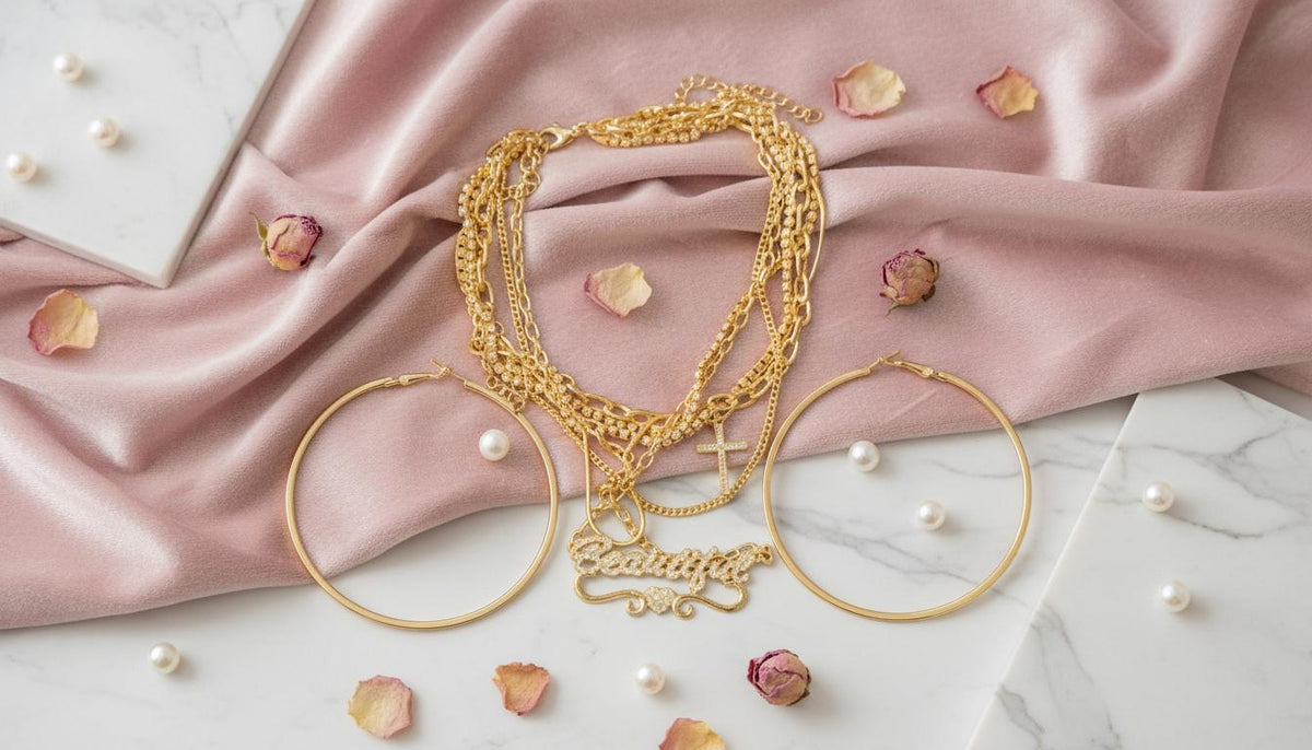 Layered Gold Chain & Cross Necklace Set – Charming Charlie
