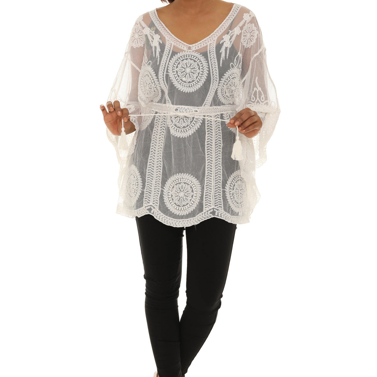 Mesh Tunic with Floral Pattern – Charming Charlie