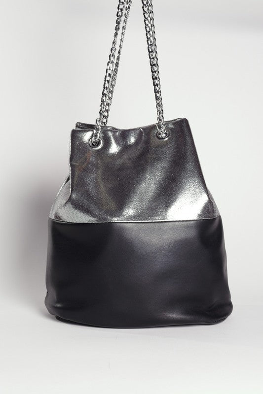 GLOSSY PU LEATHER FASHION BUCKET BAG – Charming Charlie
