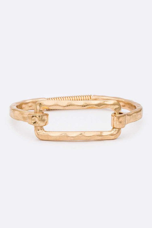 Rectangle Hammered Spring Bangle – Charming Charlie