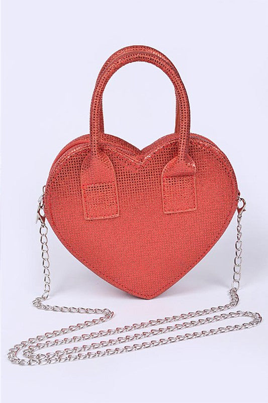 Glitter Top Handle Heart Shape Swing Bag – Charming Charlie