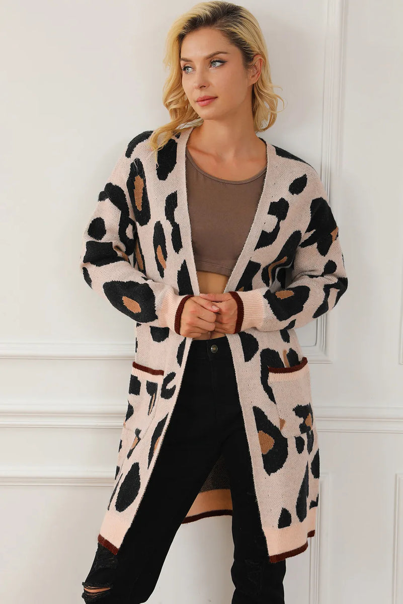 Leopard Open Front Long Sleeve Cardigan – Charming Charlie