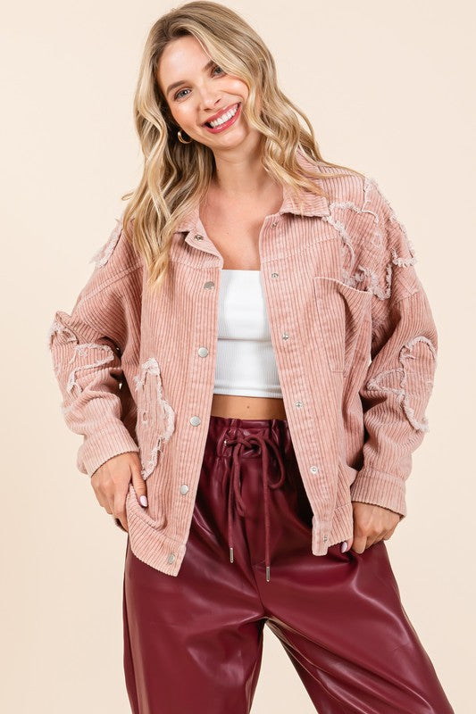 Drop Shoulder Corduroy Shacket – Charming Charlie