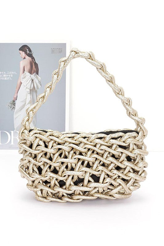 Metallic Strings Braided Shoulder Bag – Charming Charlie