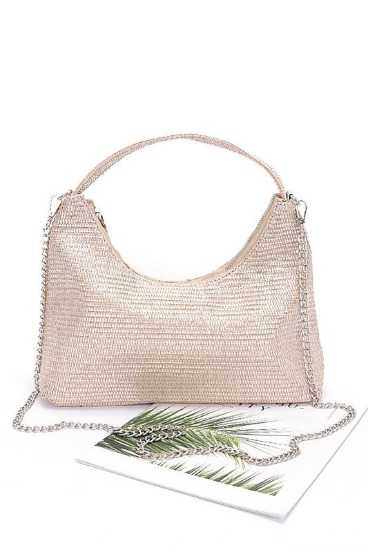 Metallic Straw Top Handle Shoulder Bag – Charming Charlie