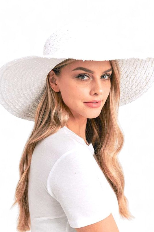 Wide Brim Frayed Edge Sun Hat – Charming Charlie