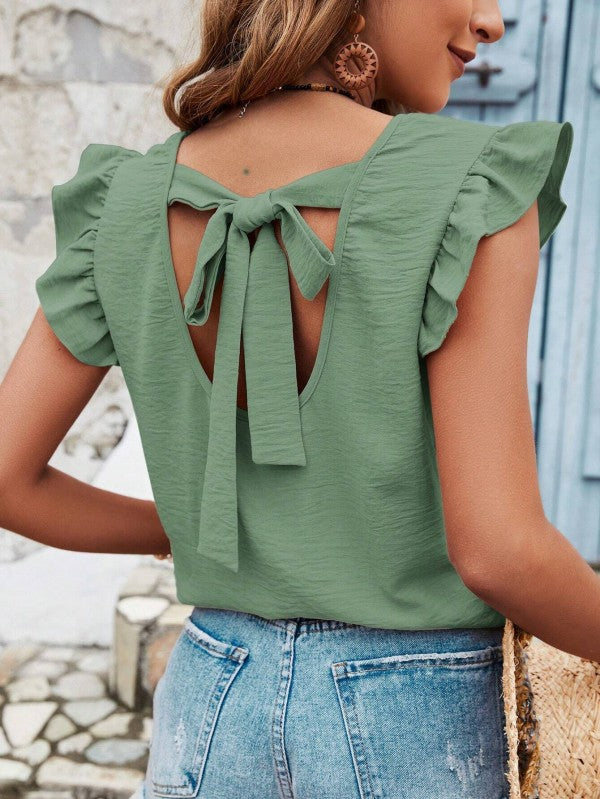 Tie back ruffle blouse – Charming Charlie