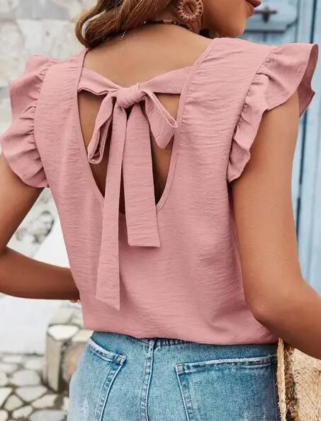 Tie back ruffle blouse – Charming Charlie