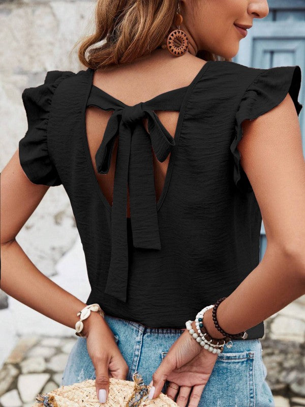 Tie back ruffle blouse – Charming Charlie