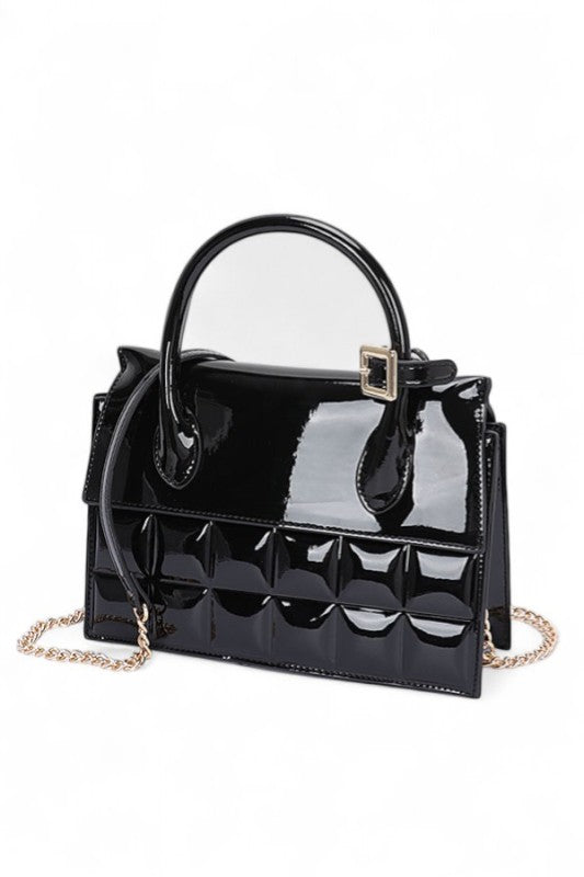 Patent Faux Leather Embossed Top Handle Swing Bag – Charming Charlie