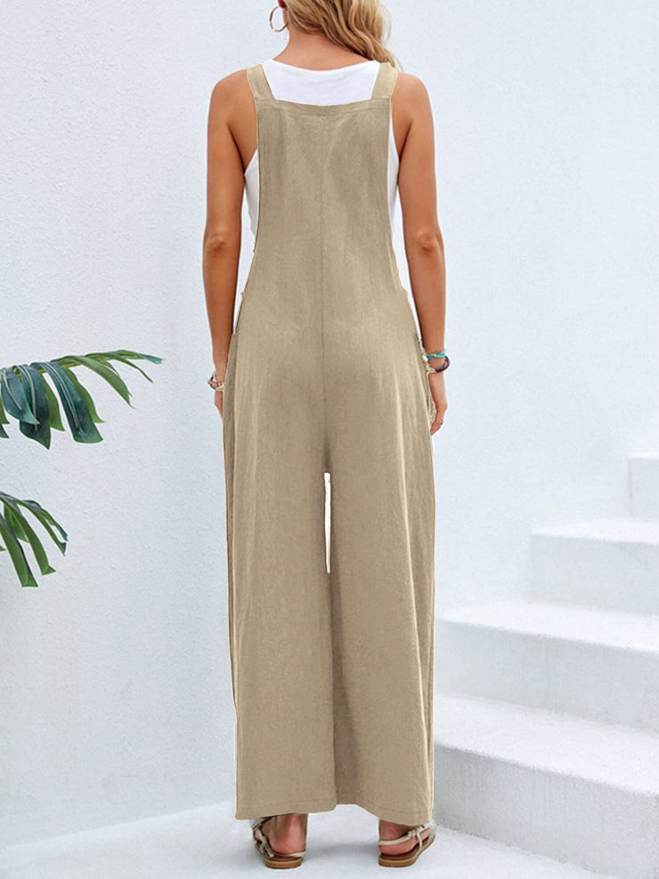 Full Size Square Neck Wide Strap Overalls – Charming Charlie