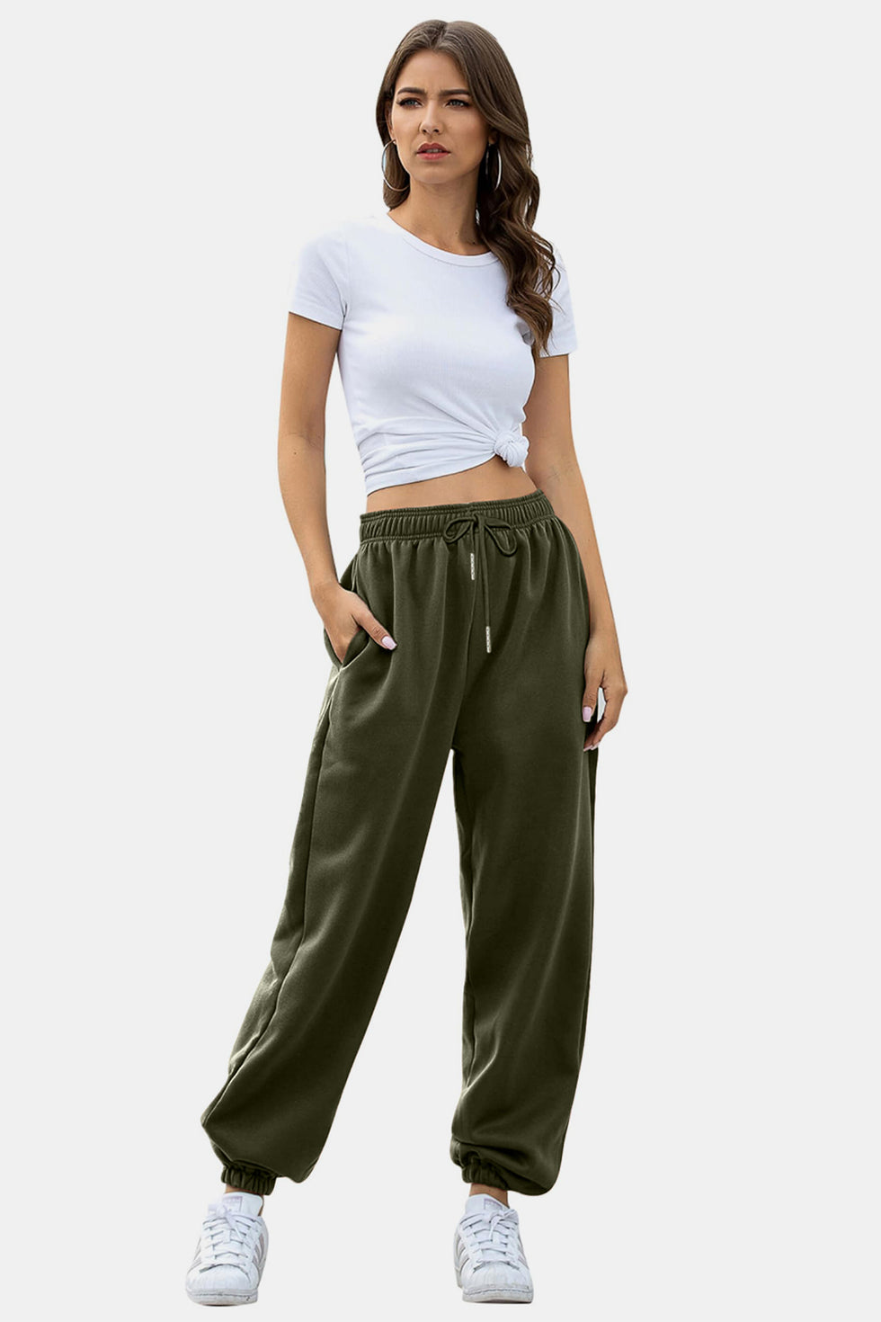 Elastic Waist Joggers with Pockets – Charming Charlie