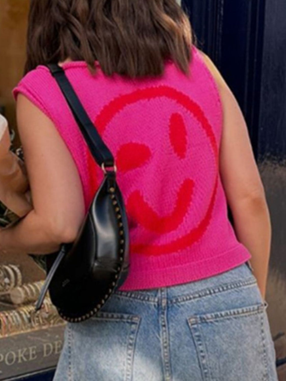 Smiley Round Neck Sweater Vest – Charming Charlie