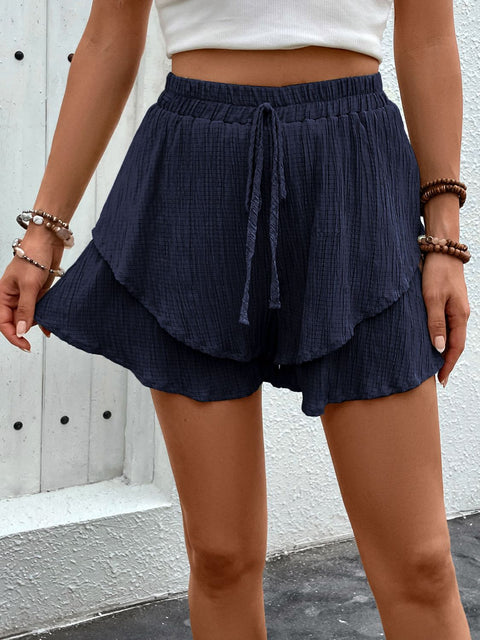 Tied Layered High Waist Shorts – Charming Charlie