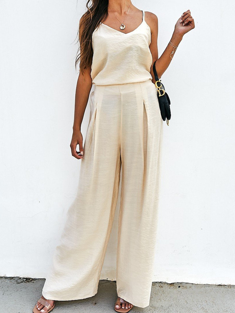 Spaghetti Strap Cami and Wide Leg Pants Set – Charming Charlie