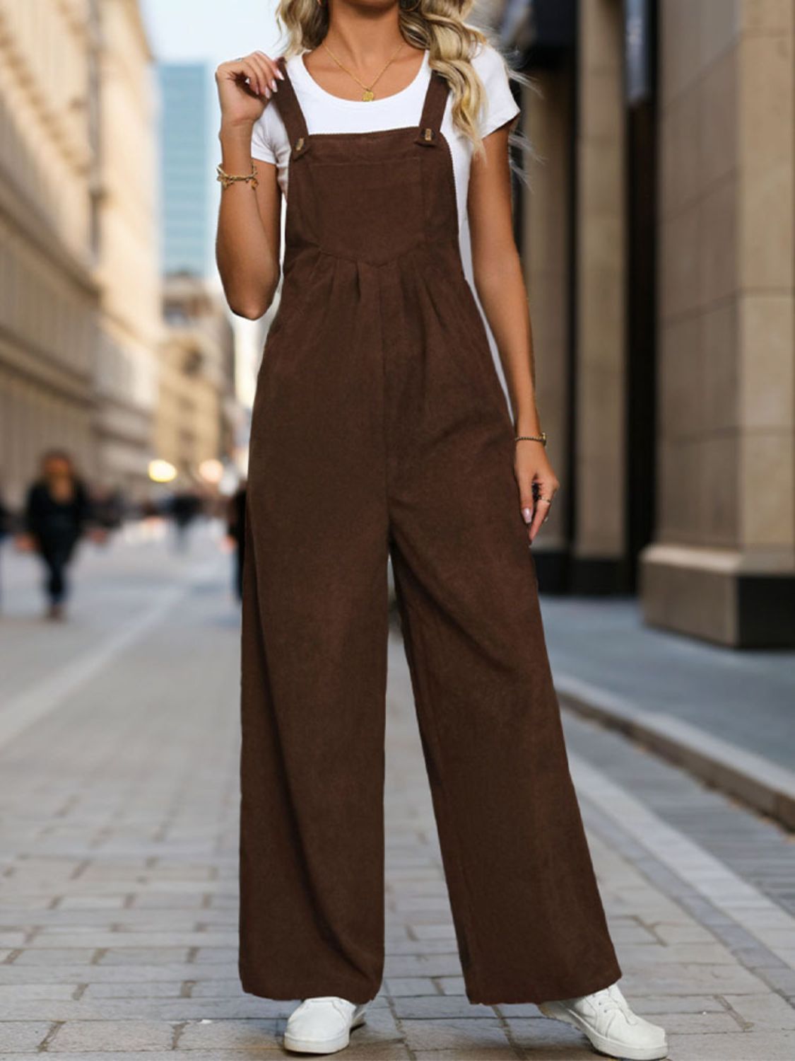 Square Neck Wide Strap Overalls – Charming Charlie