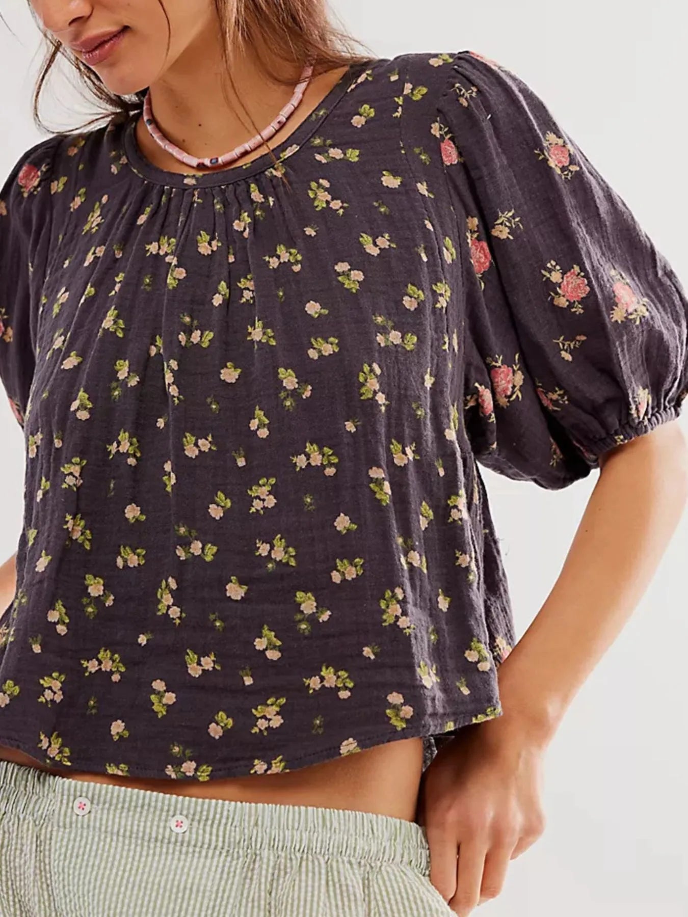 Bow Back Puff Sleeve Blouse – Charming Charlie
