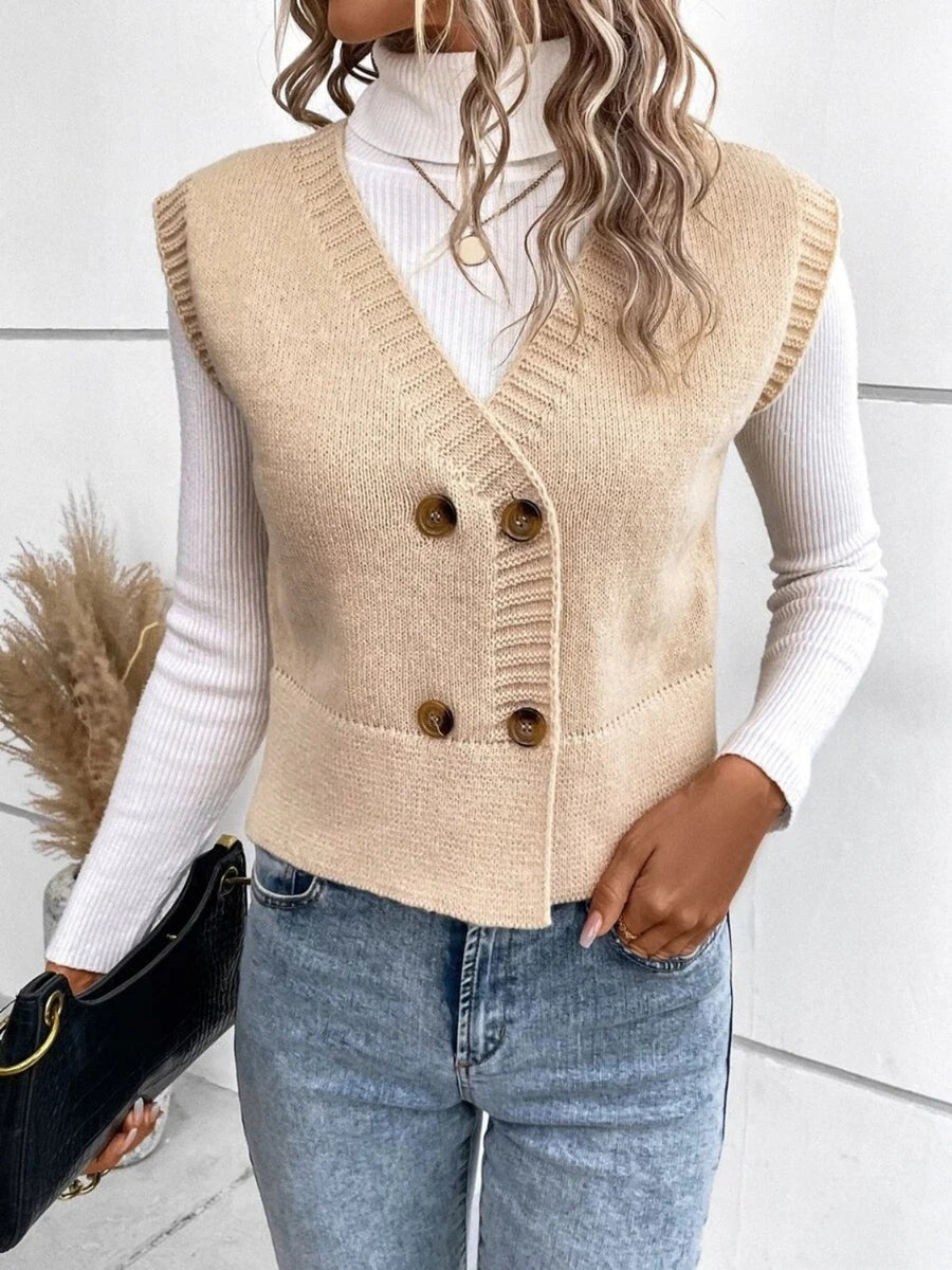 Full Size Button Up V-Neck Sweater Vest – Charming Charlie