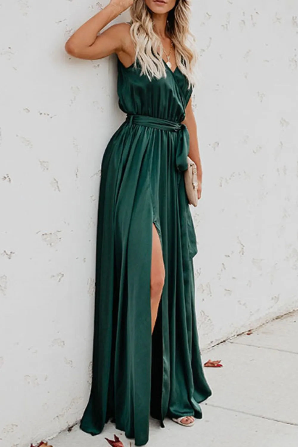 Surplice Tie Waist Maxi Dress – Charming Charlie