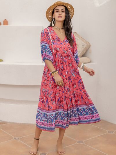 Printed Puff Sleeve Midi Dress – Charming Charlie