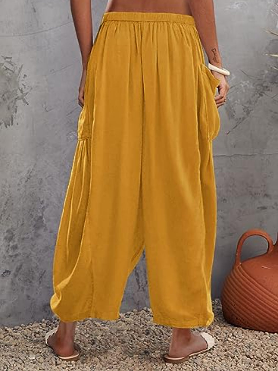 Full Size Wide Leg Pants with Pockets Plus Size – Charming Charlie