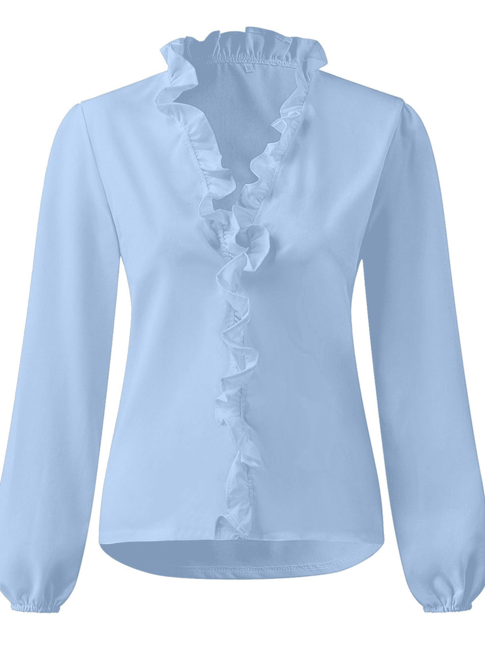 Full Size Ruffled V-Neck Long Sleeve Blouse – Charming Charlie