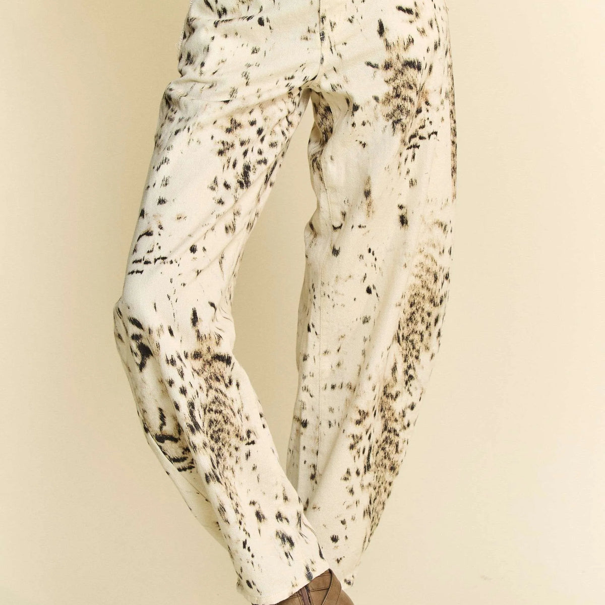 Davi & Dani Abstract Tie Dye Dot Lace Detail Barrel Pants – Charming ...