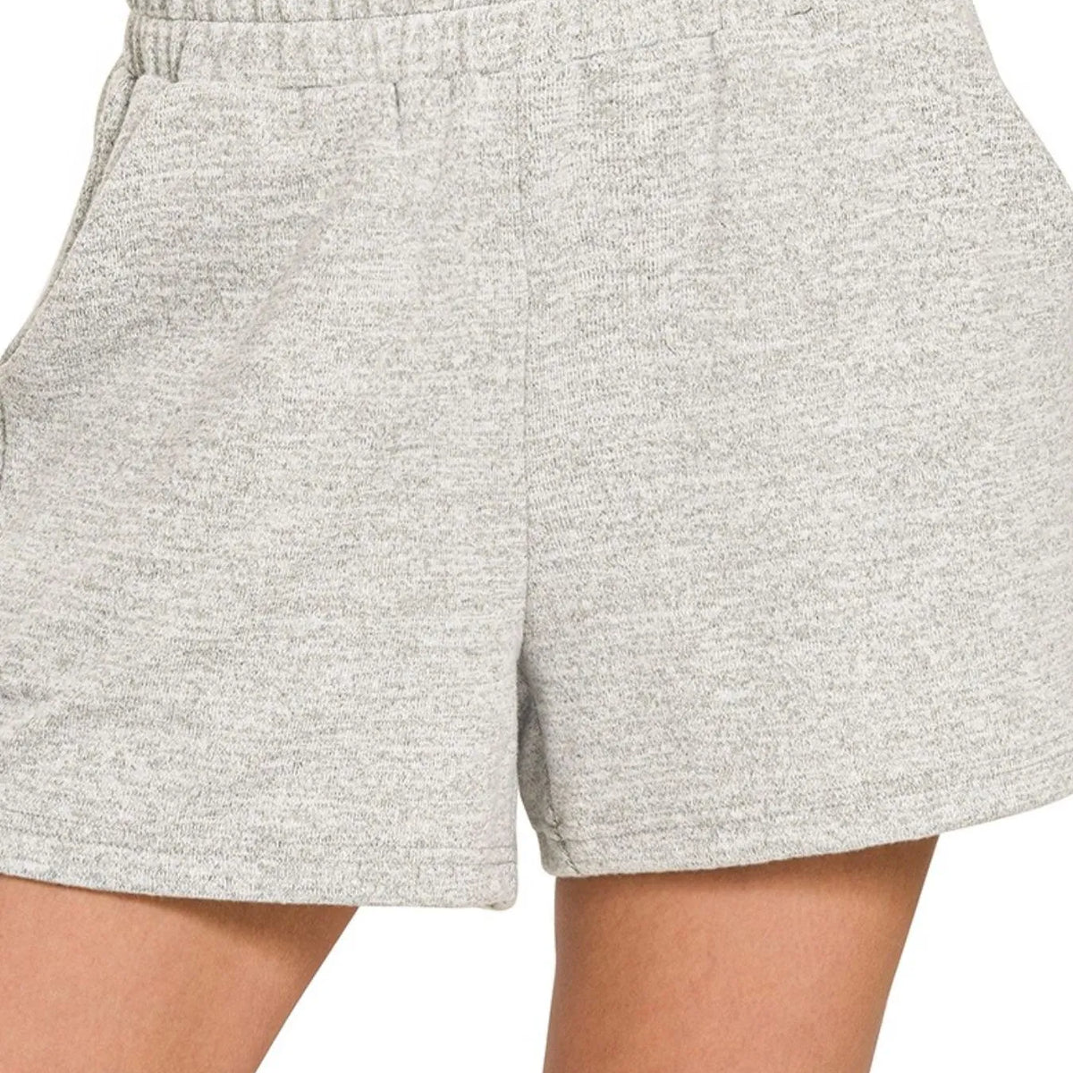 Zenana Soft Melange Hacci Elastic Waist Band Shorts – Charming Charlie