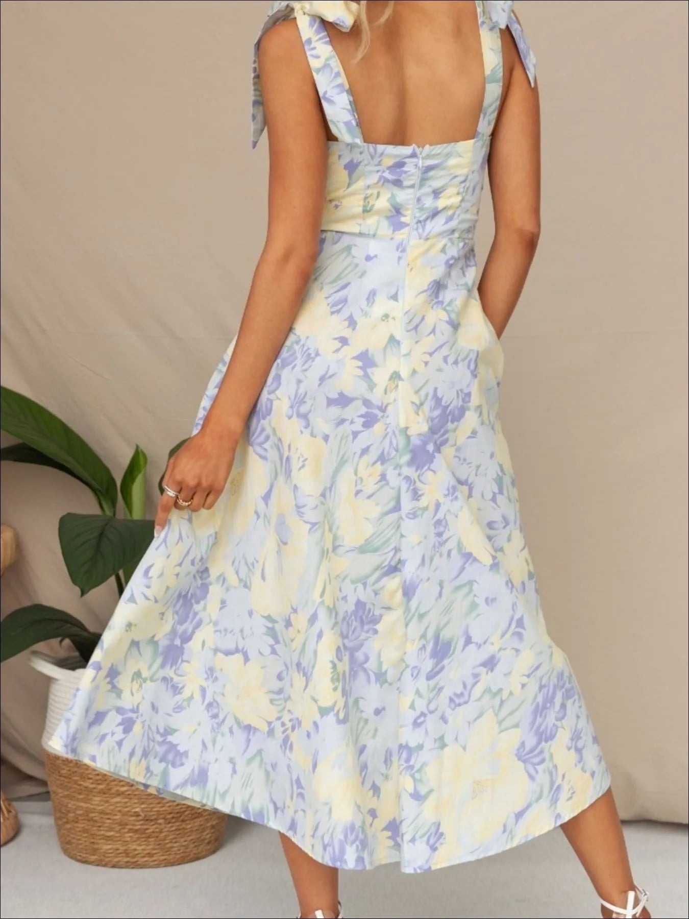 Tie-Shoulder Sweetheart Neck Summer Dress – Charming Charlie