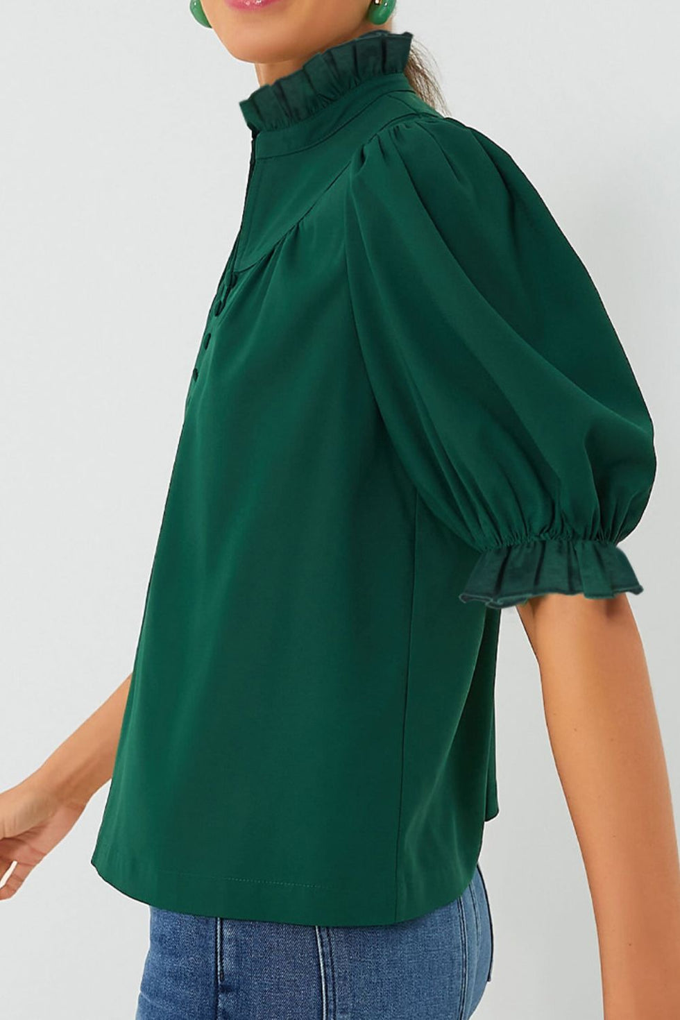 Puff Sleeve Frilled Trim Elegant Blouse – Charming Charlie