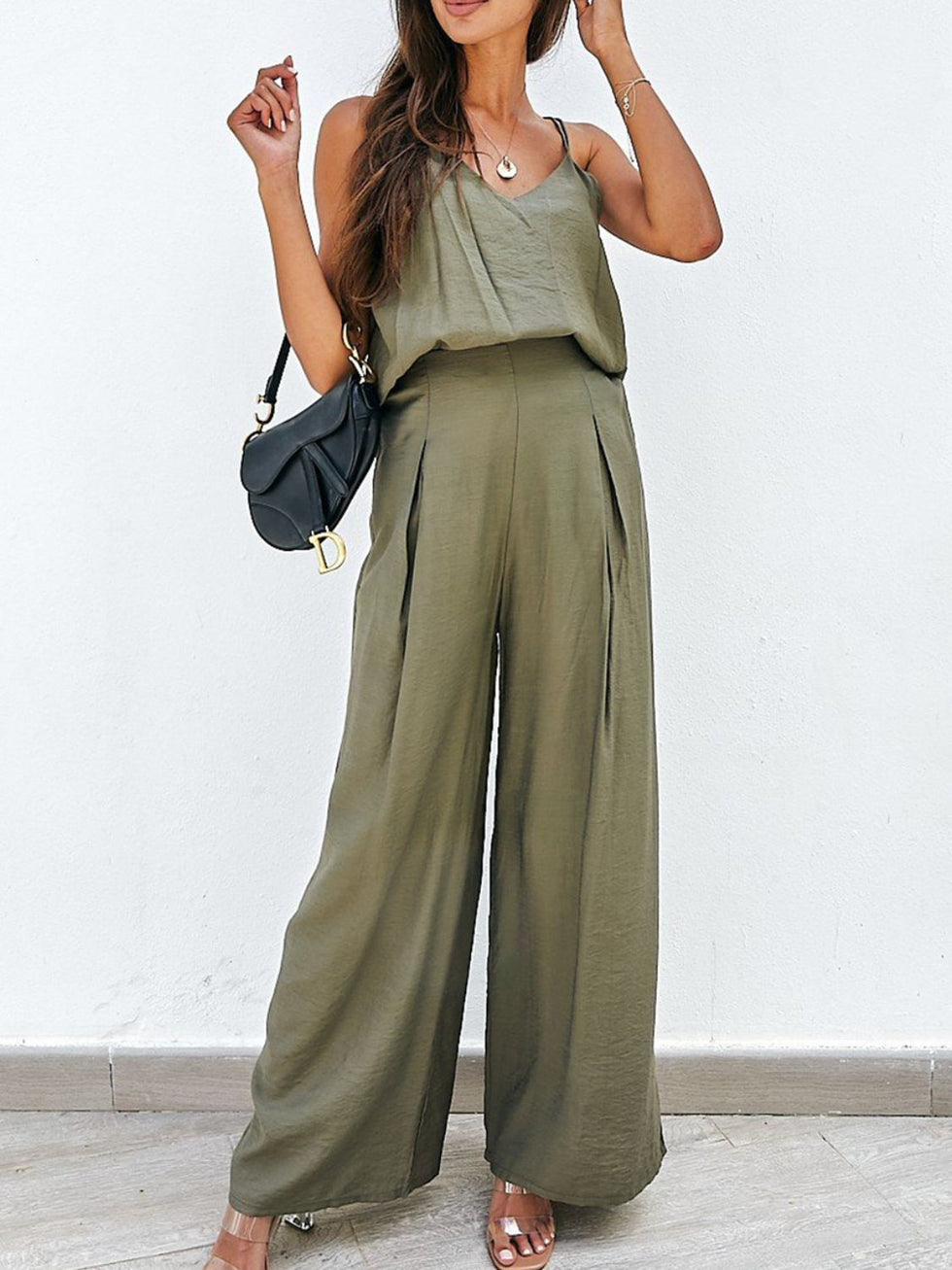 Spaghetti Strap Cami and Wide Leg Pants Set – Charming Charlie
