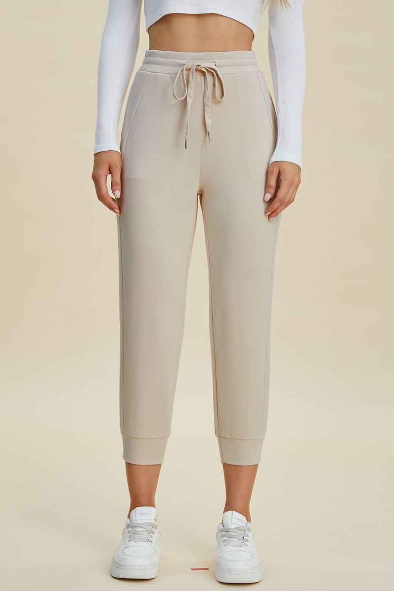 Basic Bae Full Size Air Scuba Drawstring High Waist Cropped Pants ...