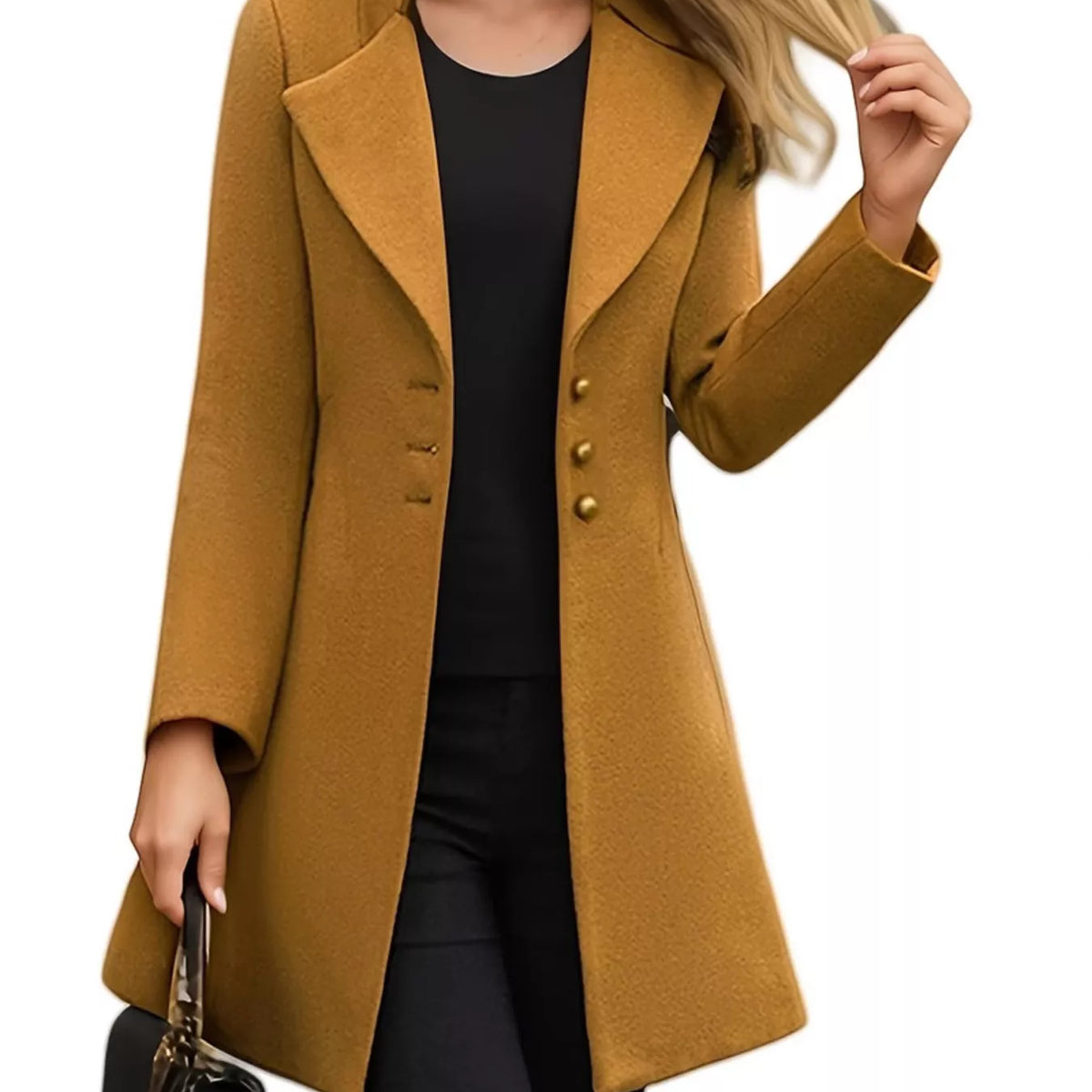 Full Size Single-Breasted Long Sleeve Overcoat Plus Size – Charming Charlie