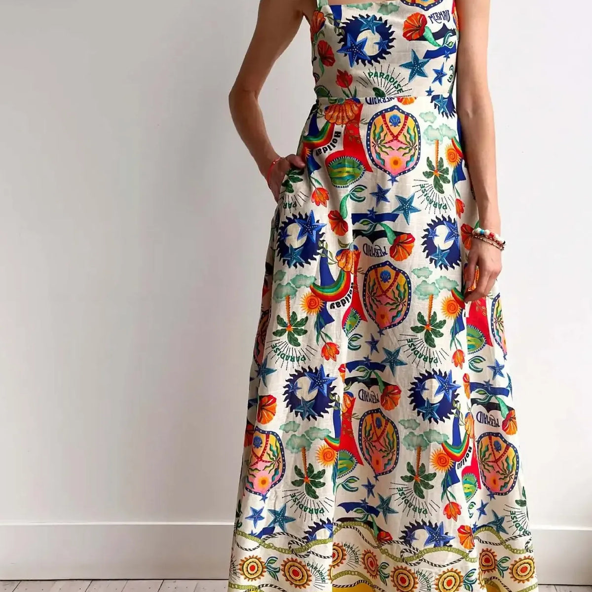 Printed Square Neck Maxi Cami Dress – Charming Charlie