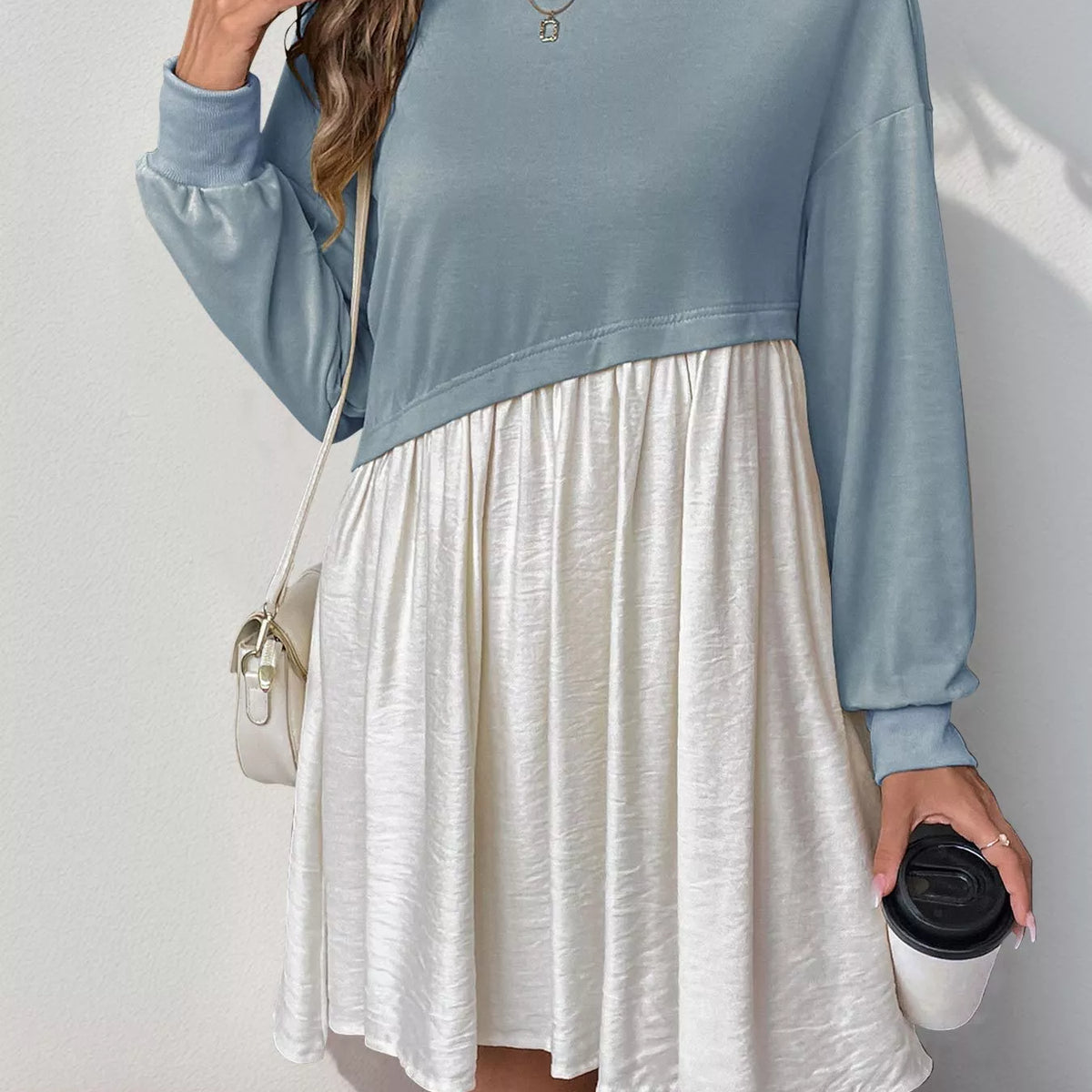 Two-Tone Dropped Shoulder Dress – Charming Charlie