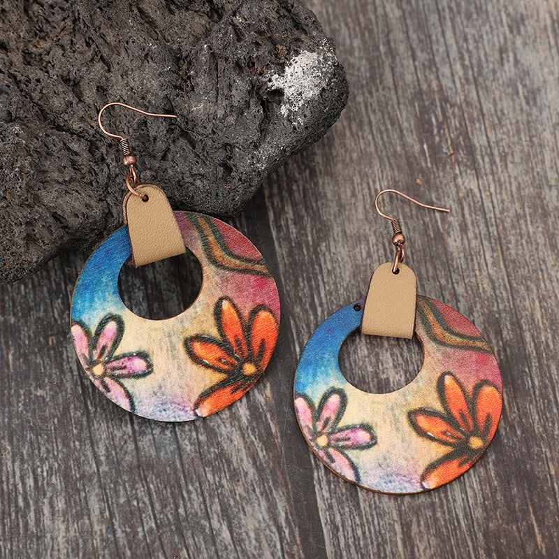 Wooden Flower Round Shape Earrings – Charming Charlie