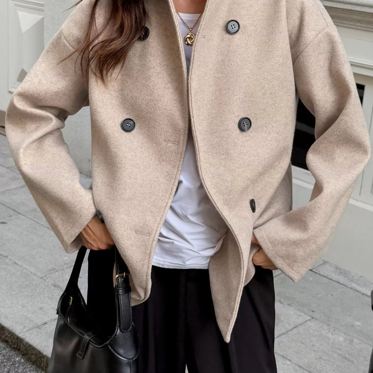 Double-Breasted Dropped Shoulder Jacket – Charming Charlie