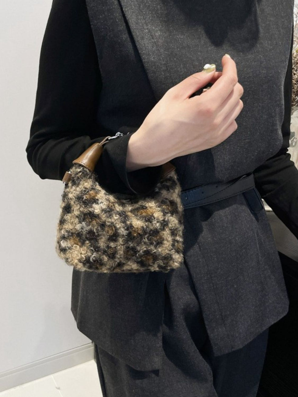 Fuzzy Polyester Mini Handbag with Zipper – Charming Charlie