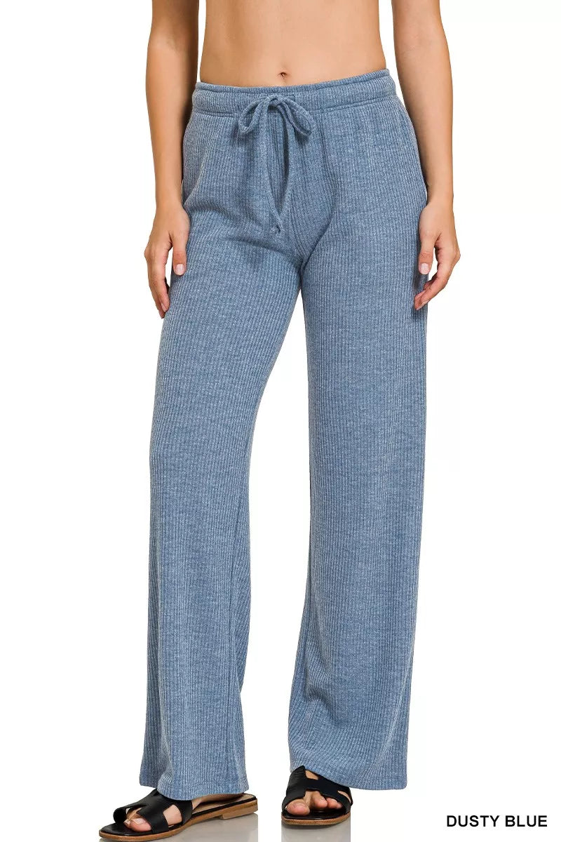 Zenana Ribbed Drawstring Lounge Pants – Charming Charlie