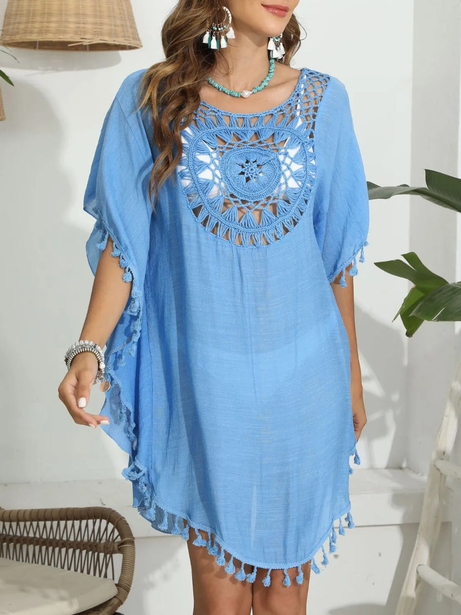 Tassel Crochet Round Neck Cover-Up – Charming Charlie