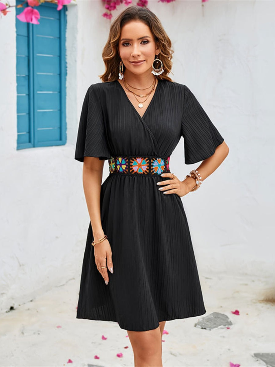 Surplice Flutter Sleeve Mini Dress – Charming Charlie