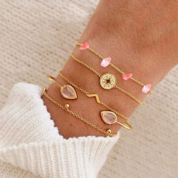 Simple Gold Sun Bracelet Set – Charming Charlie