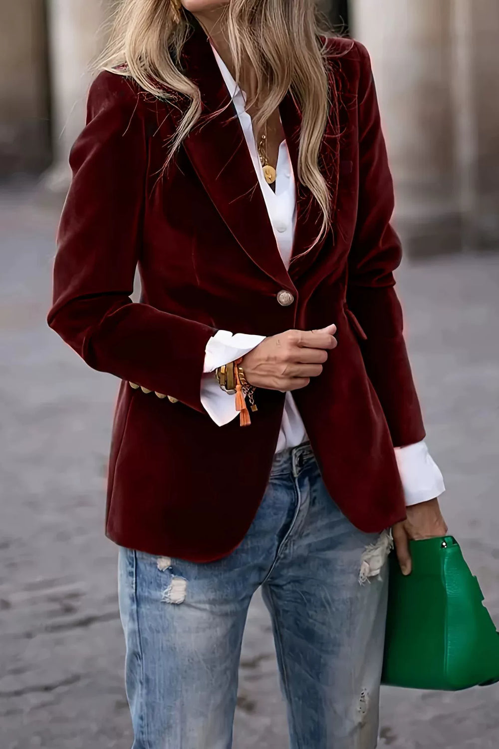 Lapel Collar One Button Blazer – Charming Charlie