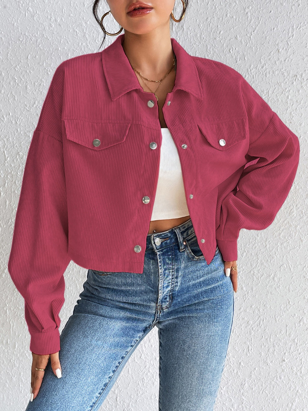 Snap Down Long Sleeve Jacket – Charming Charlie